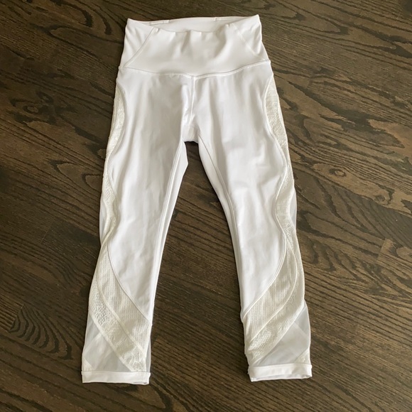 lululemon athletica | Pants & Jumpsuits | Lululemon Lace Inlay Yoga ...